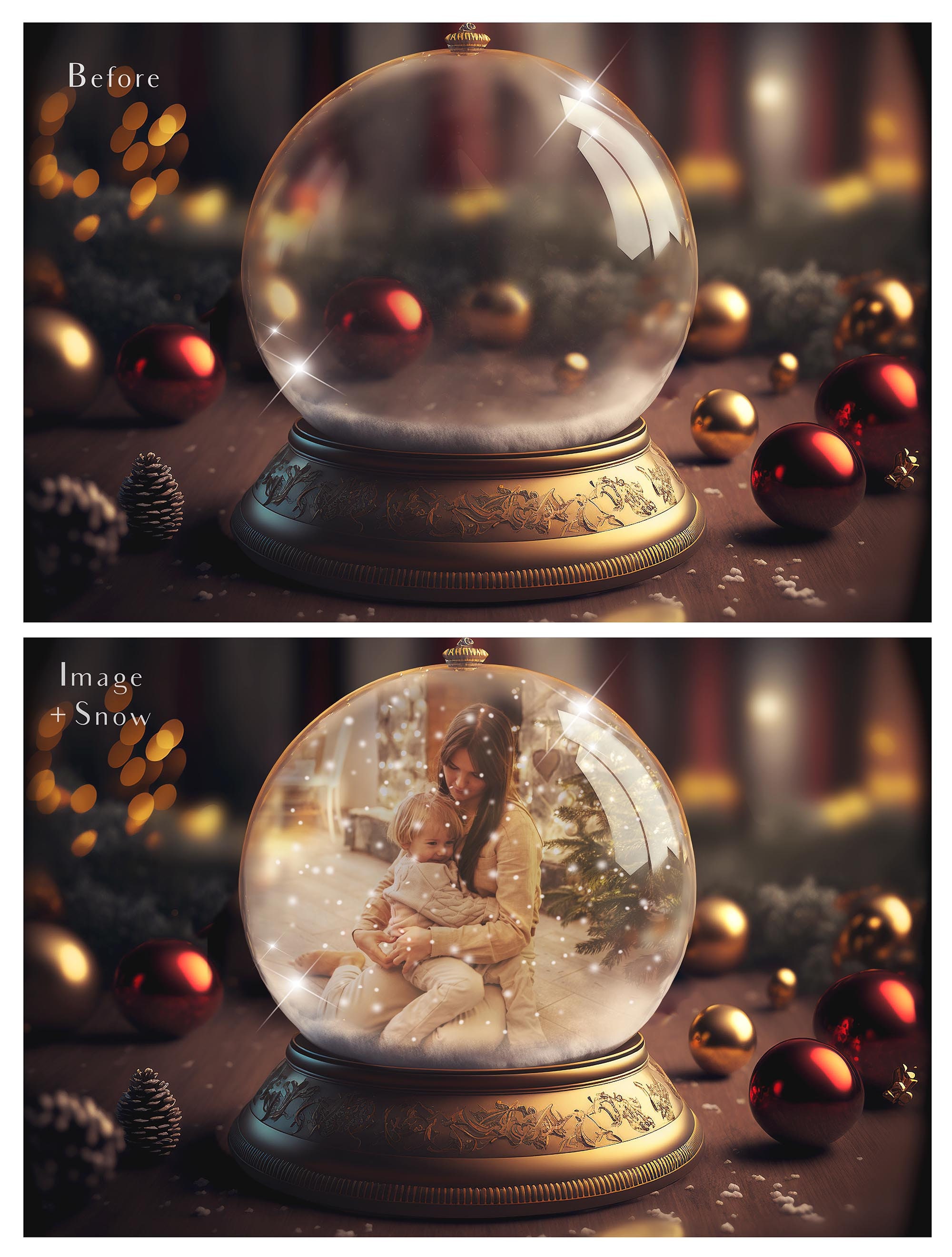 PHOTOSHOP TEMPLATE Digital Background Snow Globe Psd - Etsy