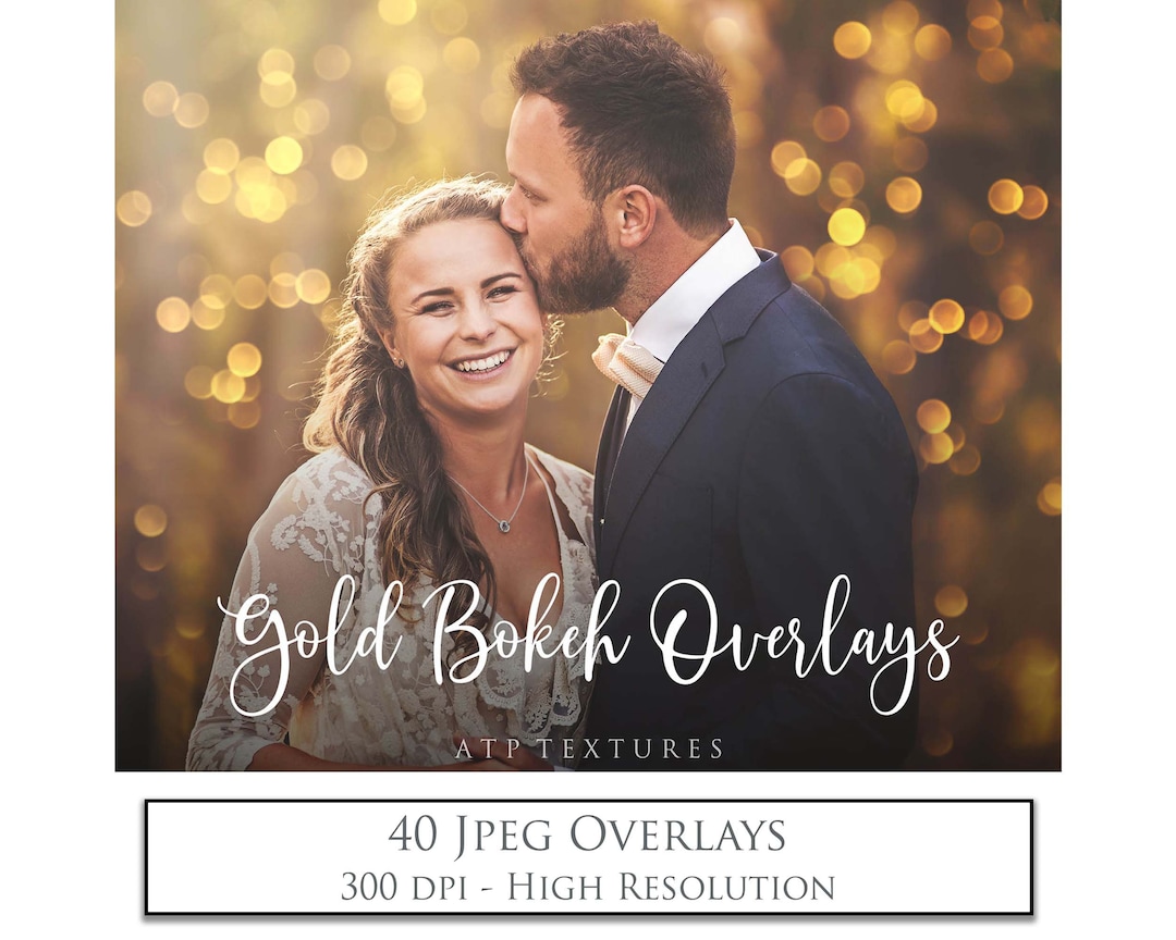 40 Digital Overlays for Photoshop - Golden Bokeh / Photography Backdrop ...