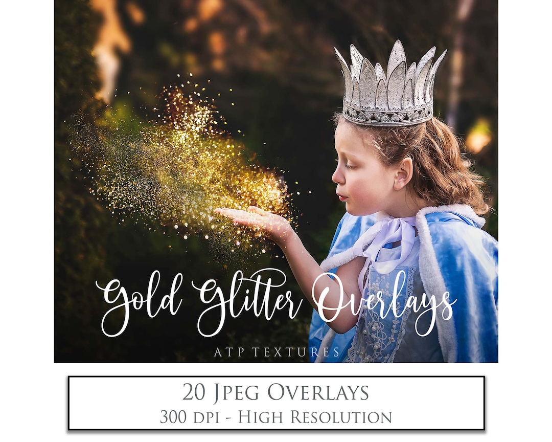20 GOLD GLITTER, Jpeg Overlays / Photography Overlay, Scrapbooking ...
