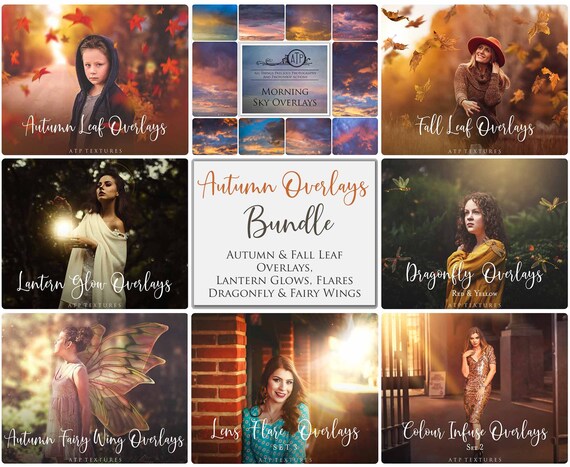 Fall Overlays Digital BUNDLE AUTUMN No. 2 / Photo Overlay | Etsy