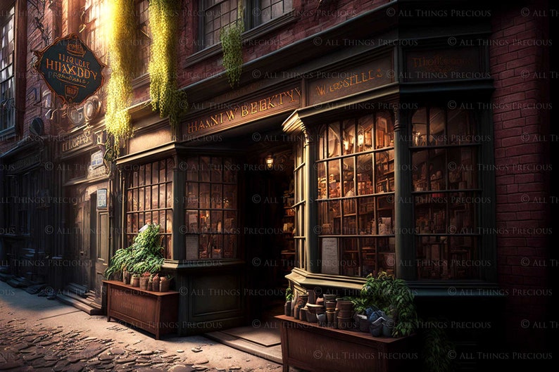24 Digital Backgrounds WIZARDS ALLEY Set 3 Photo - Etsy