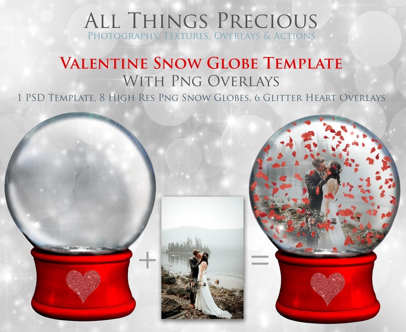 Digital Snow Globe Png Clipart Valentine Overlays Psd - Etsy