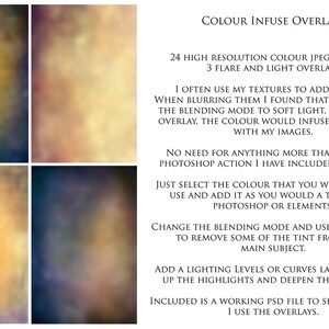 24 COLOUR INFUSE OVERLAYS Set 3. Base Editing Photoshop Action Included ...