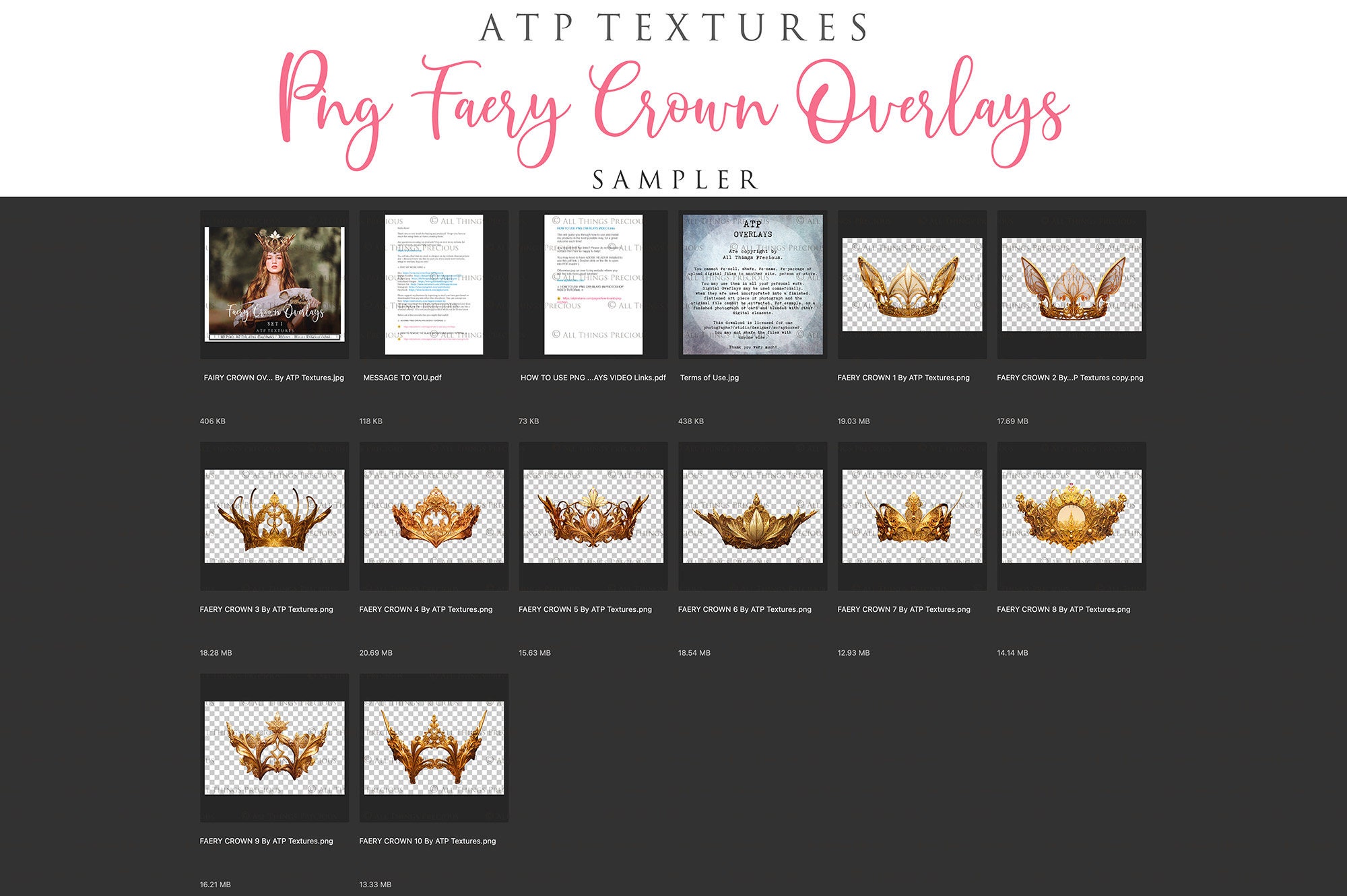 10 PNG OVERLAYS Faery Crown Set 1 / Photo Overlay AI - Etsy