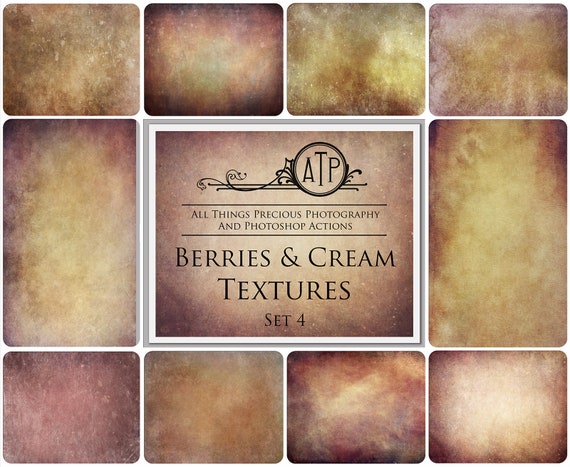10 TEXTURES - BERRIES & CREAM Set 4 / Overlays, Photograph, High Res ...