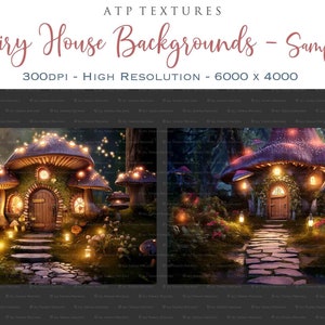 40 AI Digital Backgrounds - FAIRY House Mushroom - Photo Backdrop ...