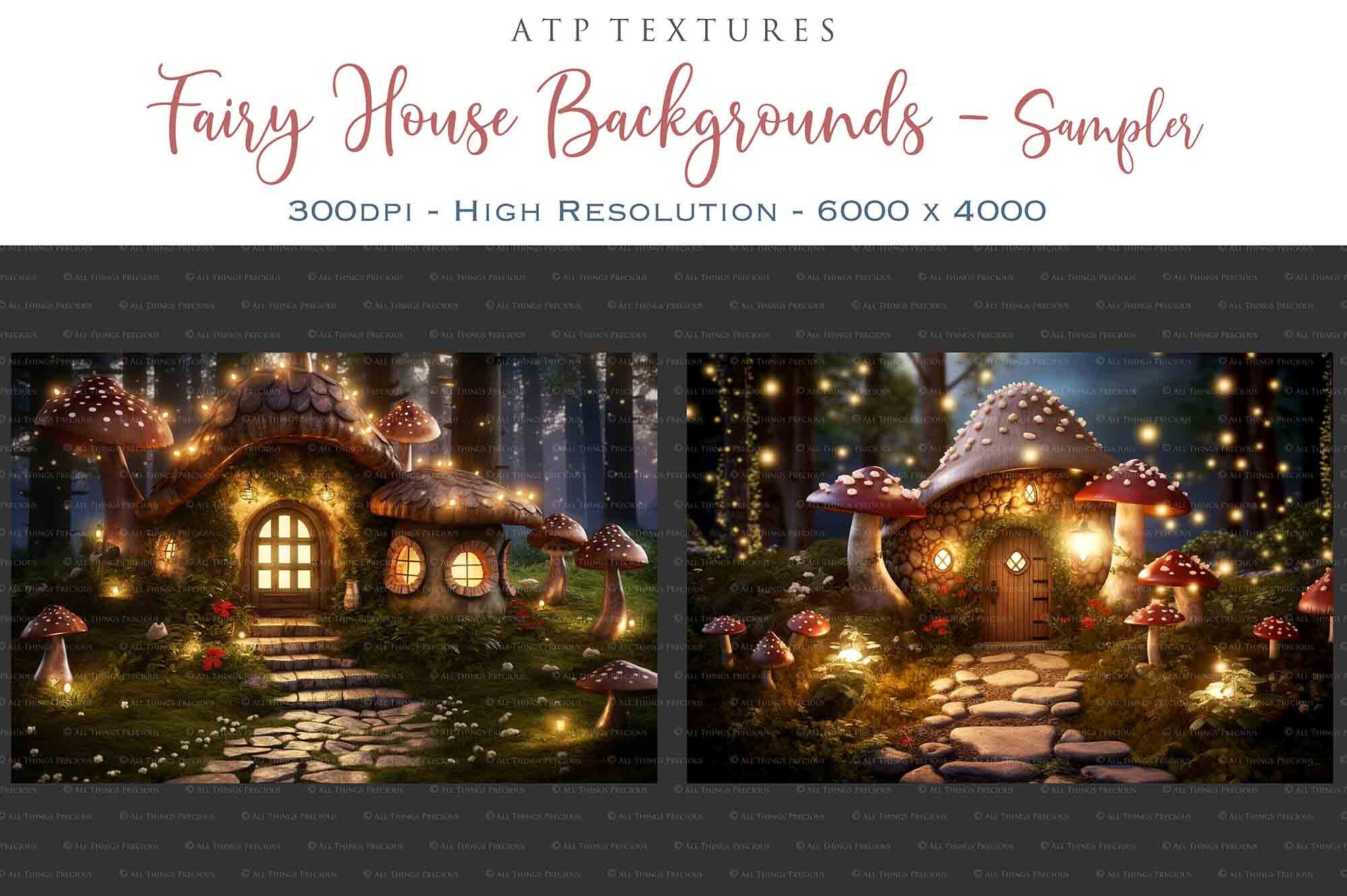 40 AI Digital Backgrounds - FAIRY House Mushroom - Photo Backdrop ...