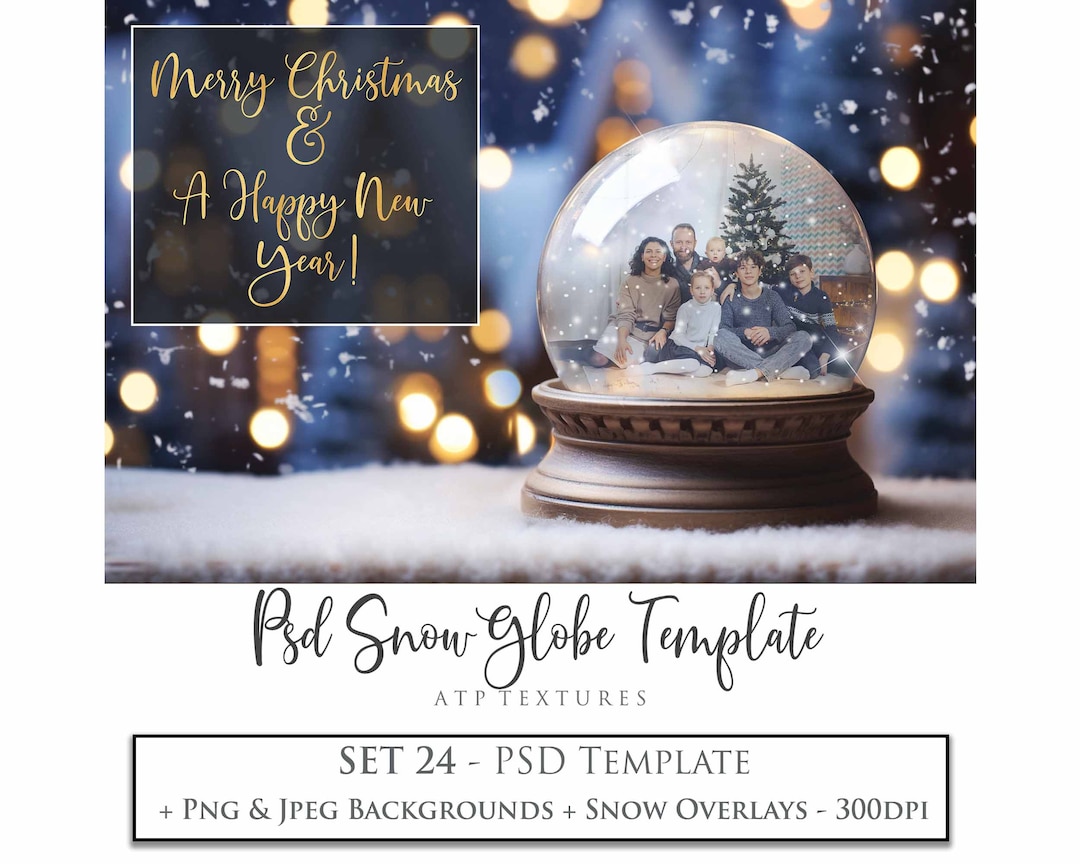 PHOTOSHOP TEMPLATE, Digital Background Snow Globe, Psd Template, No. 24 ...