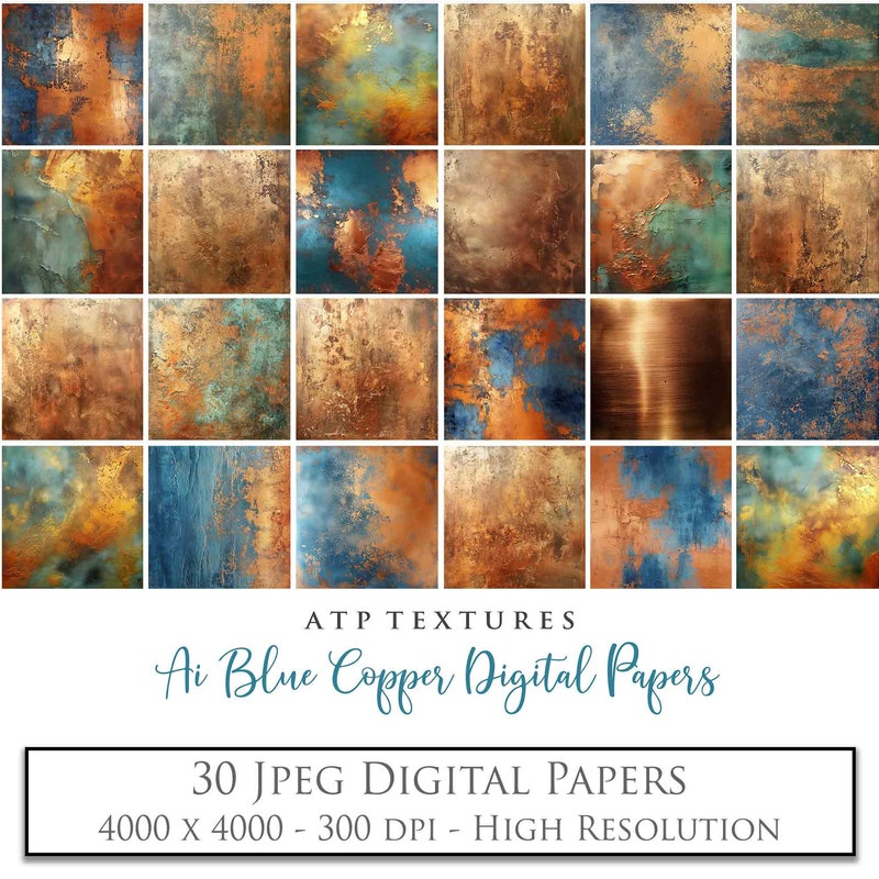 Blue and Copper Wallpaper - Etsy