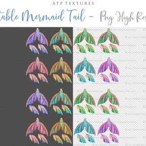 PRINTABLE MERMAID TAIL Set 1 - Scrapbooking, Digital Fins, Print ...
