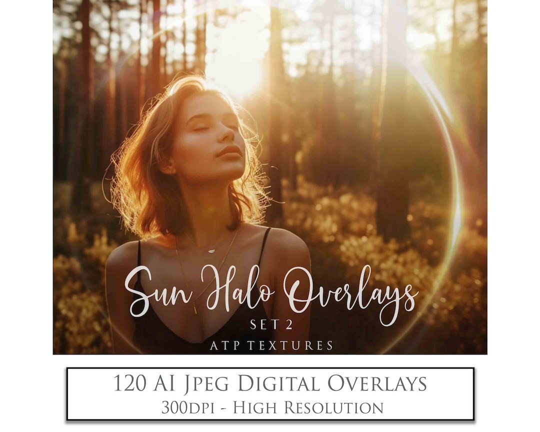Sun Flare Halo Ring Overlays, Set 2. Jpeg Overlay for Photography ...