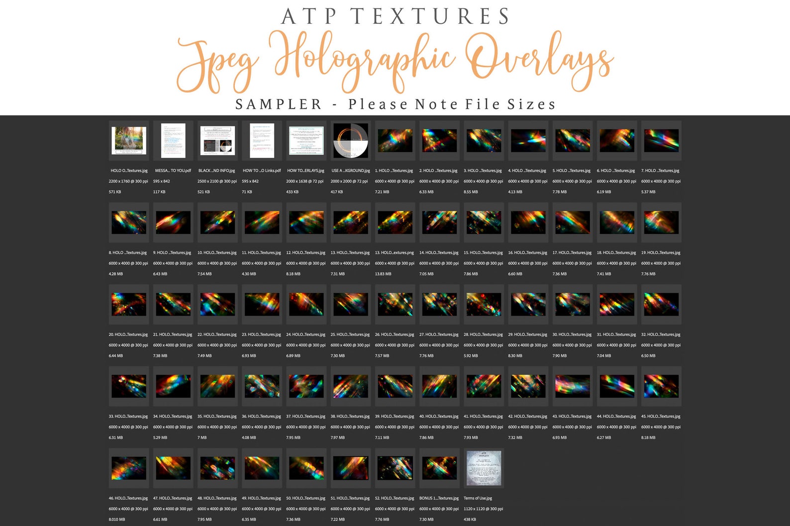 PHOTOGRAPHY OVERLAYS Holographic Light Leaks. Photo Edits, Jpeg Rainbow ...