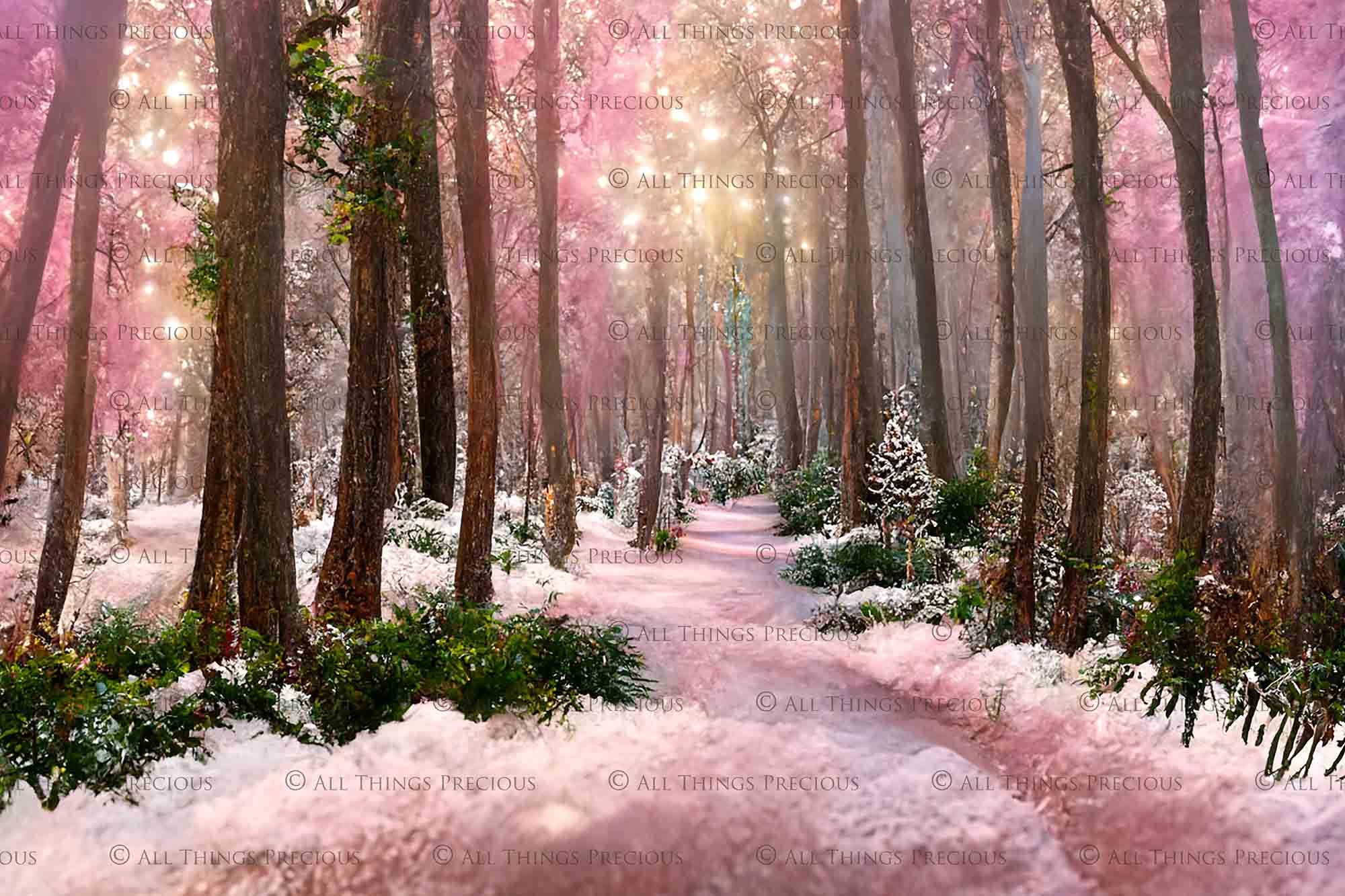 24 Digital Backgrounds Pink Forest Photo Overlay - Etsy