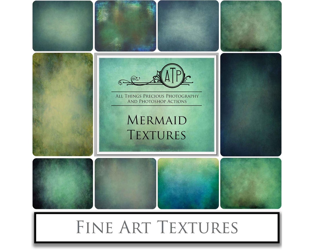 10 Fine Art TEXTURES - MERMAID Set 1 / Sea, Scrapbooking Paper, Digital ...
