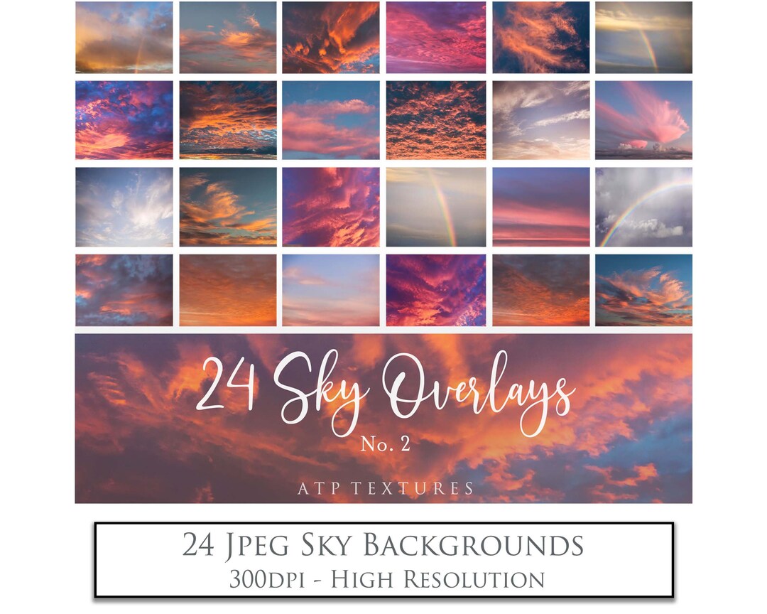24 SKY OVERLAYS - Set 2 - Rainbow, Sky Overlay, Sunrise, Sunset ...