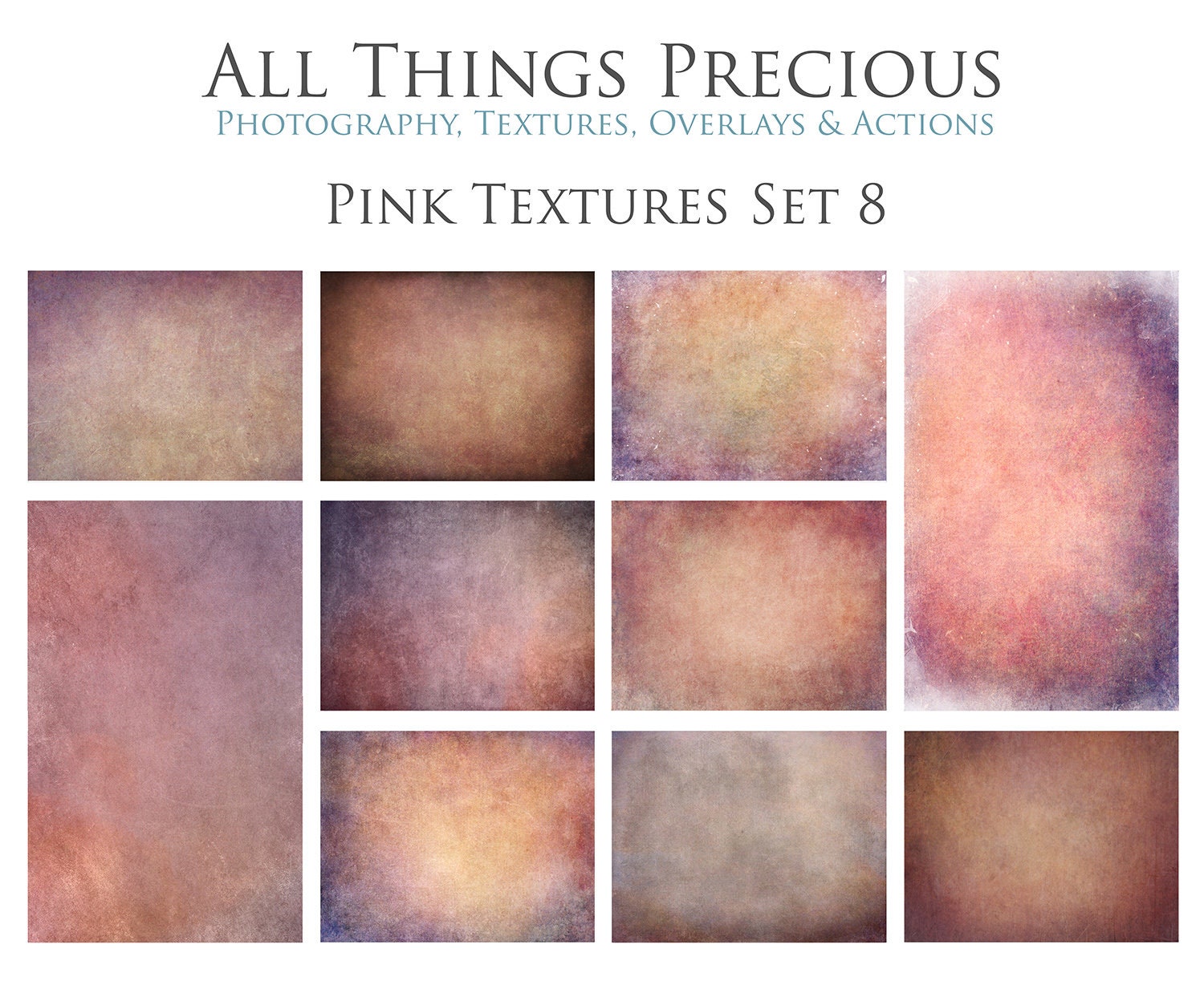 10 Fine Art TEXTURES PINK Overlays Set 8 / Photography High | Etsy