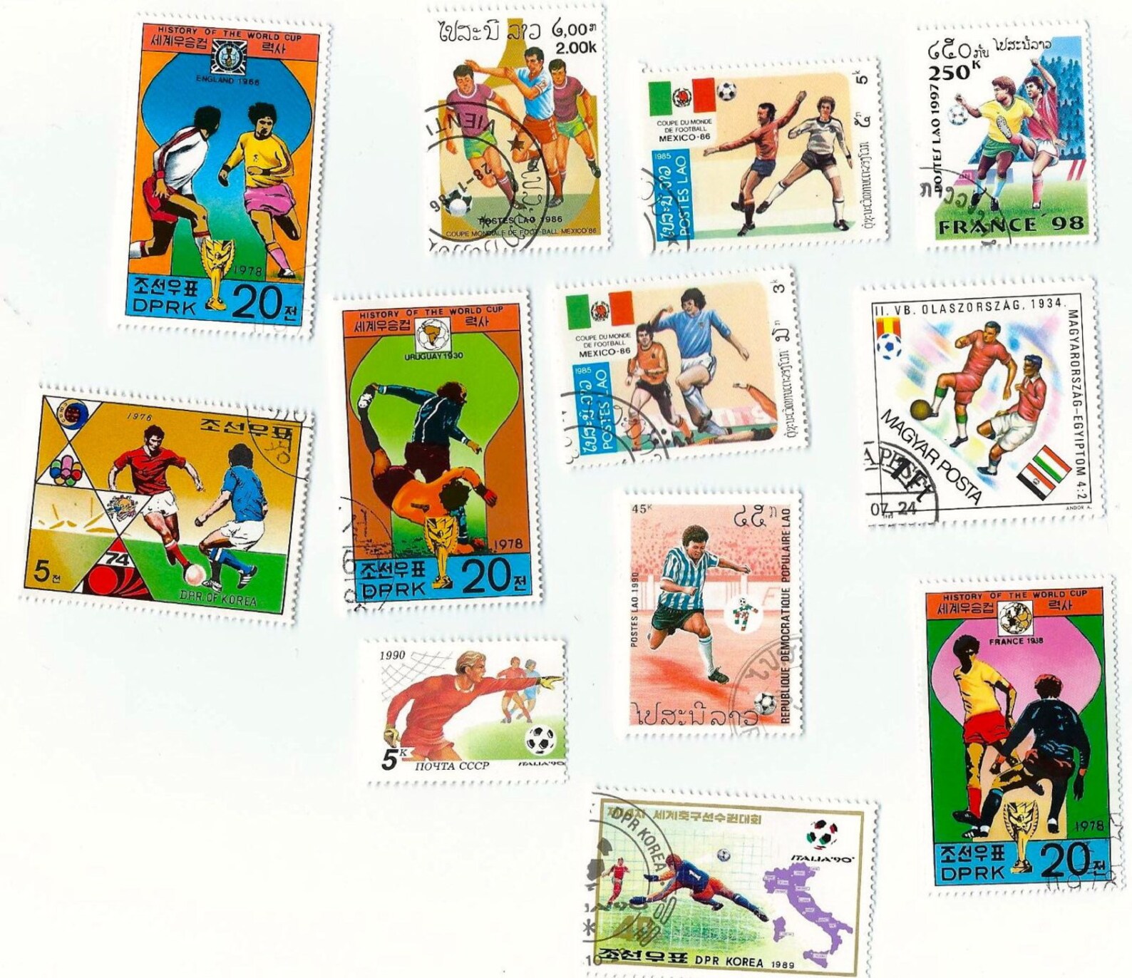 12 Postage Football Stamps, Soccer Stamps - Scrapbooking, Collage ...