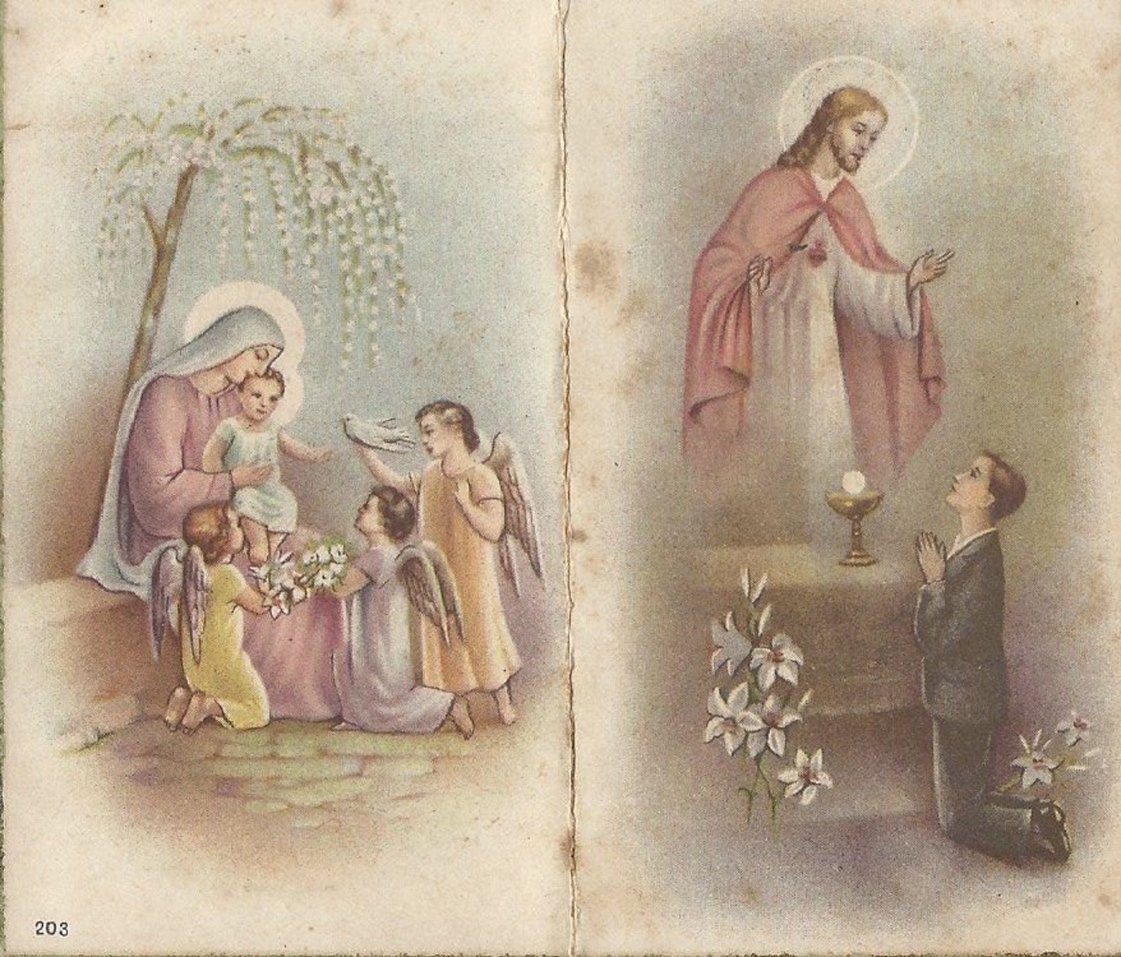 2 Vintage Religious First Communion Memorial Card - Holy Card - 1949 ...