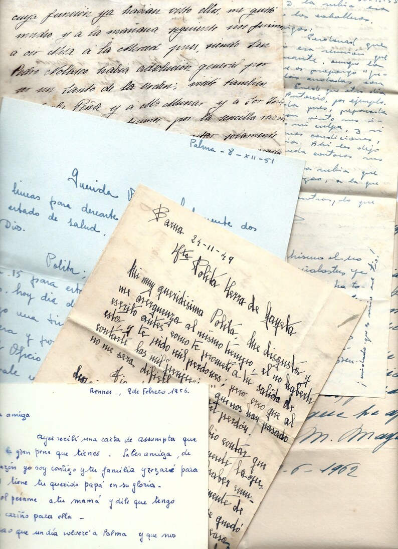 Descargas 6 Cartas antiguas escritas a mano - Etsy España