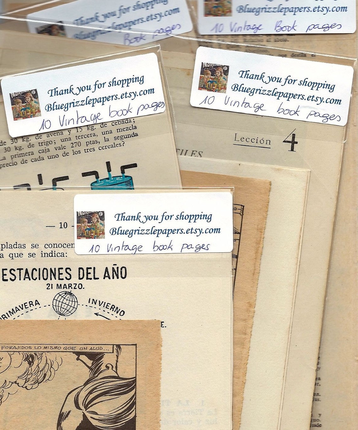 10 Vintage Spanish Book Sheets - Etsy