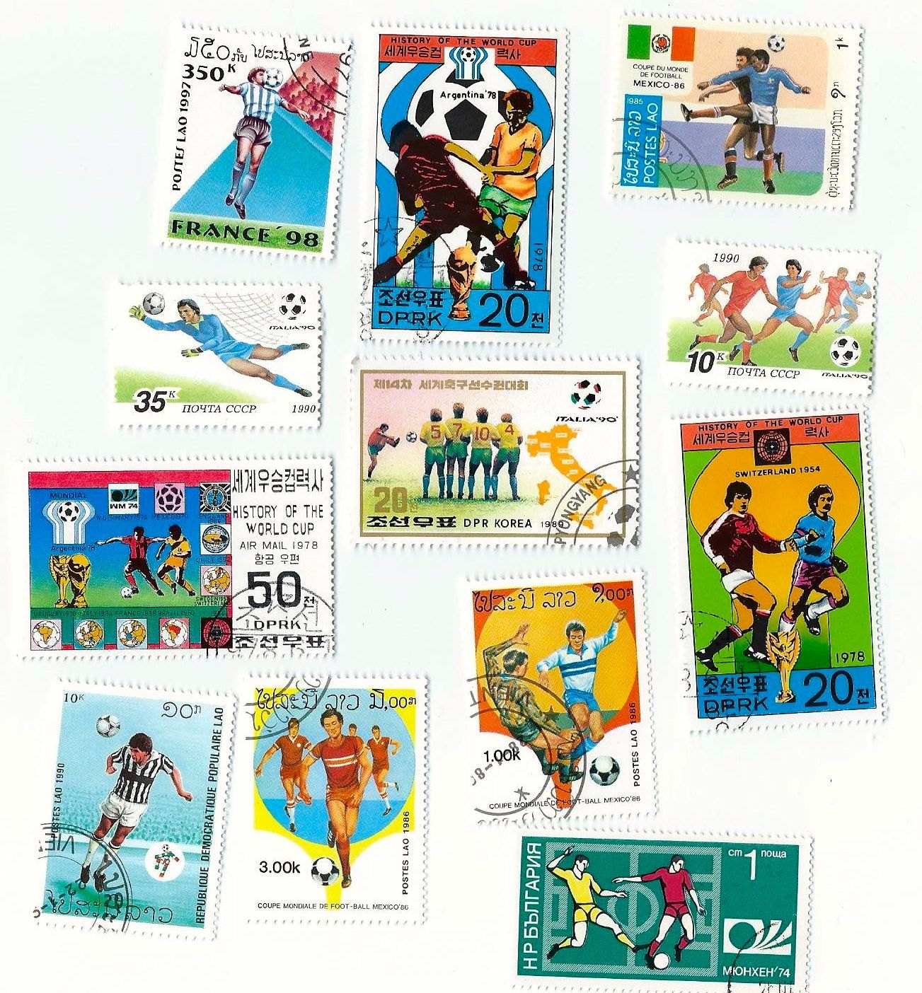 12 Postage Football Stamps, Soccer Stamps Scrapbooking, Collage ...