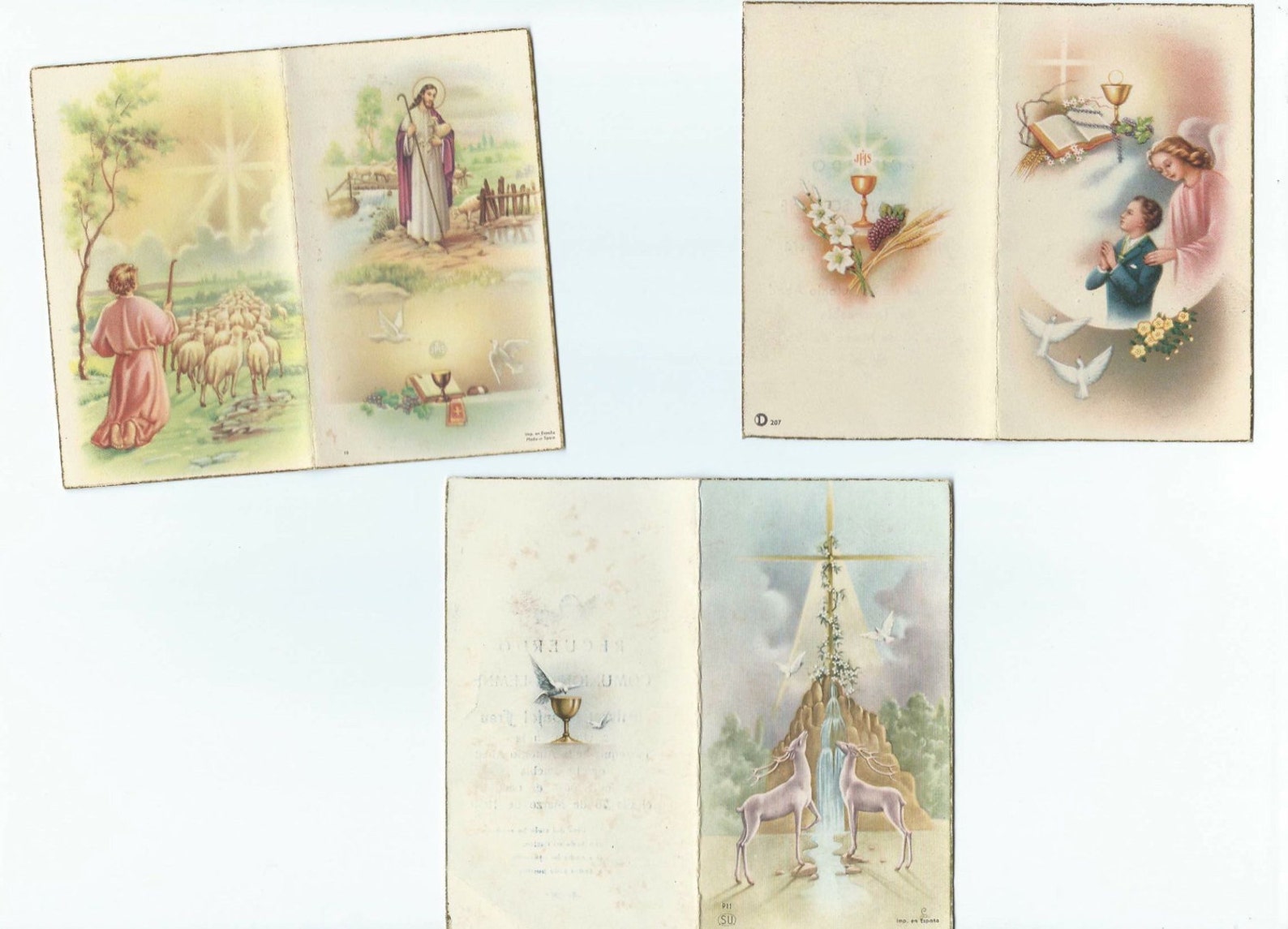 3 Vintage Religious First Communion Memorial Card - Holy Card - 1950s ...