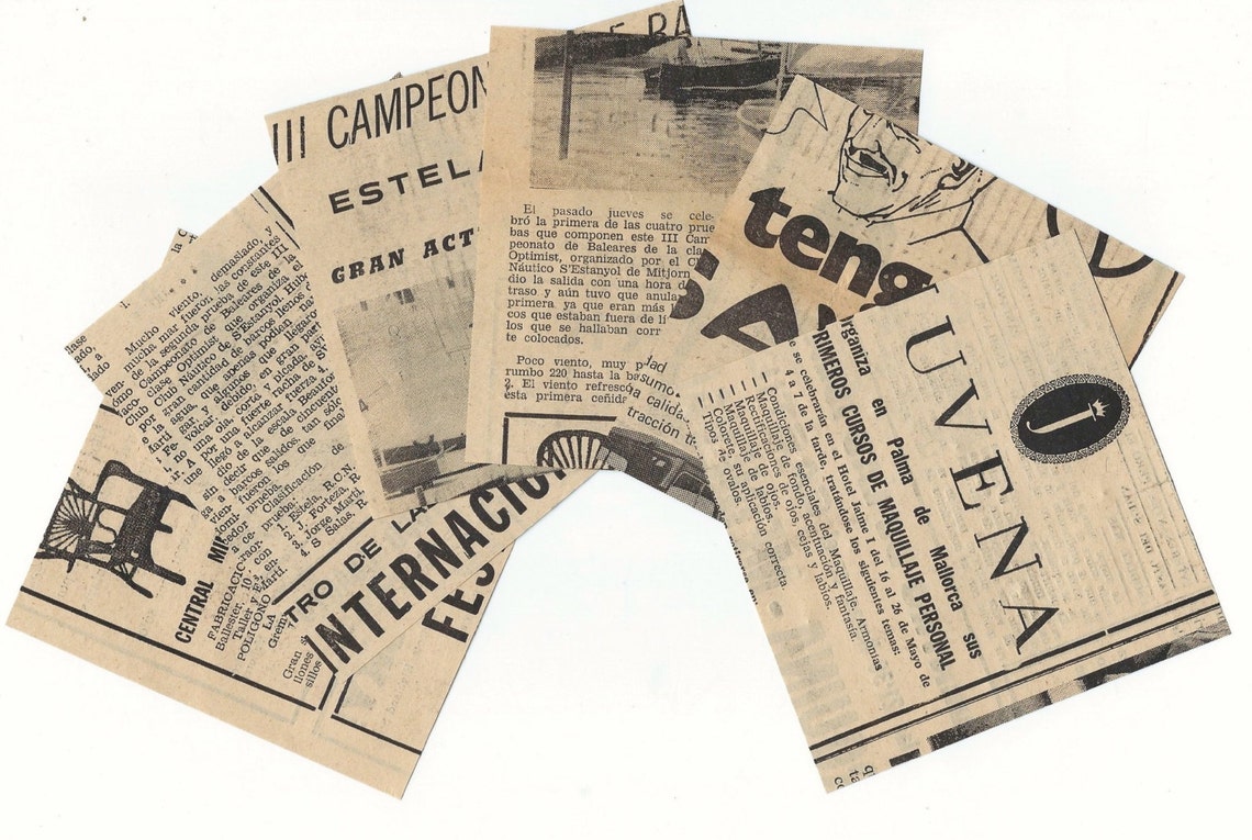Vintage Scrap Pack. 100 Newspaper Scrap Pack - Altered Art, Collages ...
