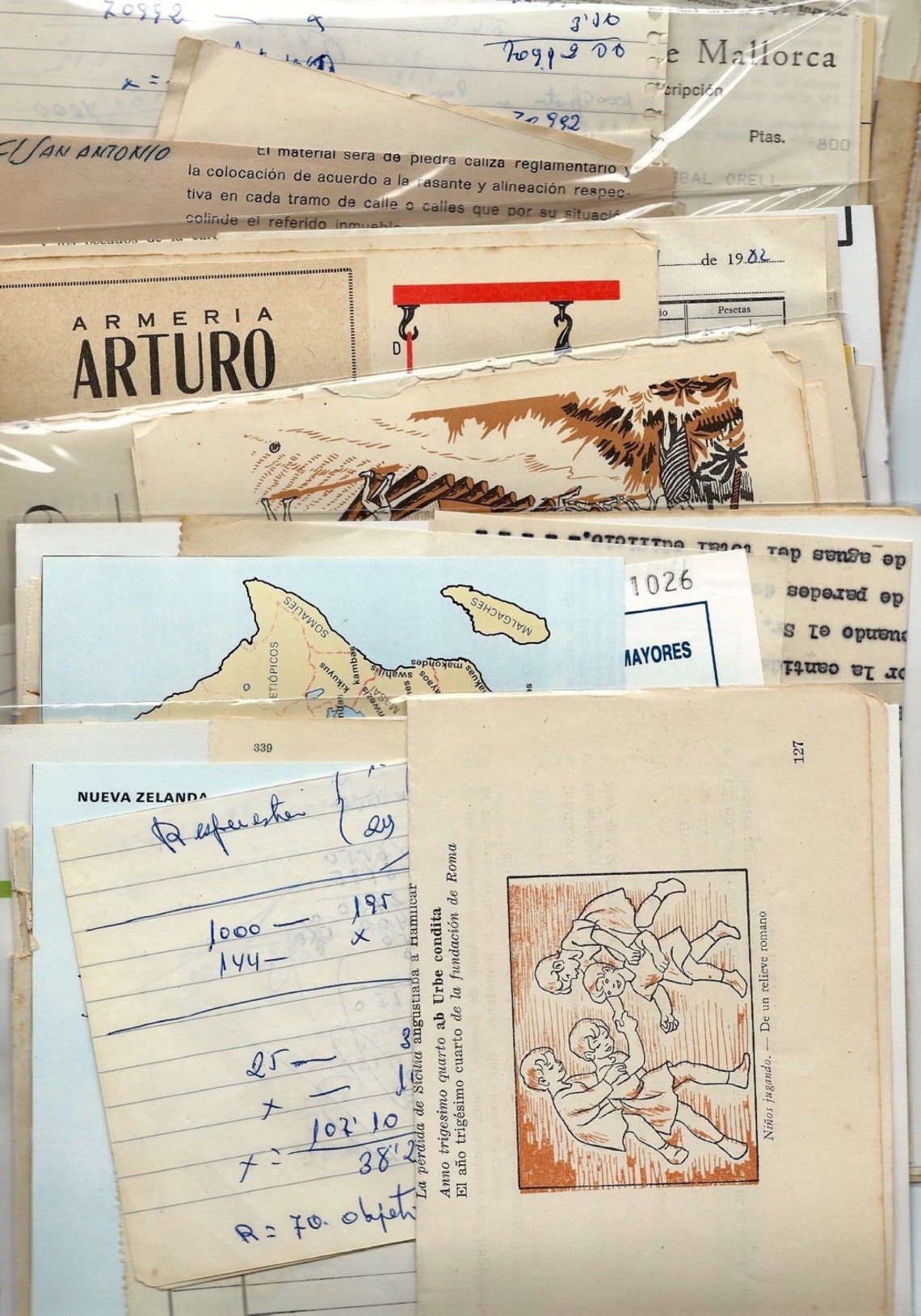 20 Vintage Spanish Ephemera Pack - Scrapbooking, Altered Art, Collage ...