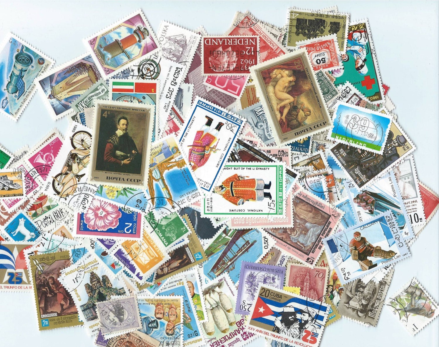 100 Postage Stamps - Scrapbooking, Collage, Altered Art - Etsy