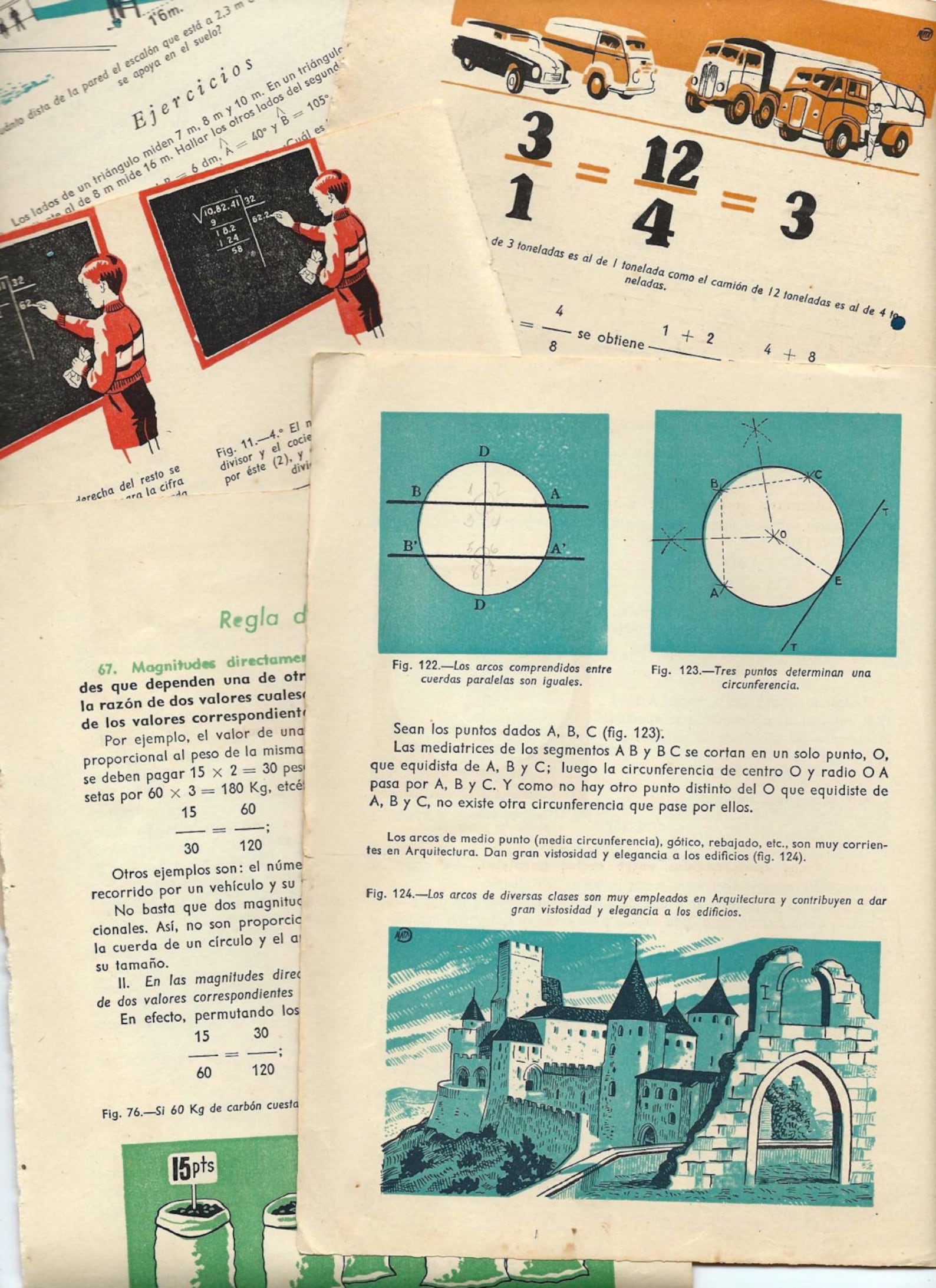 10 Maths Illustrated Book Sheets From Spain - 1960s - Etsy