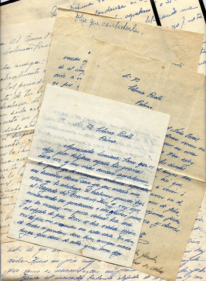 Descargas - 6 Cartas antiguas escritas a mano - Etsy España