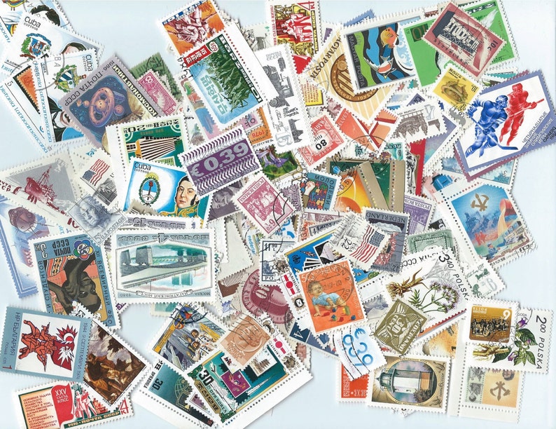 100 Postage Stamps Scrapbooking, Collage, Altered Art - Etsy