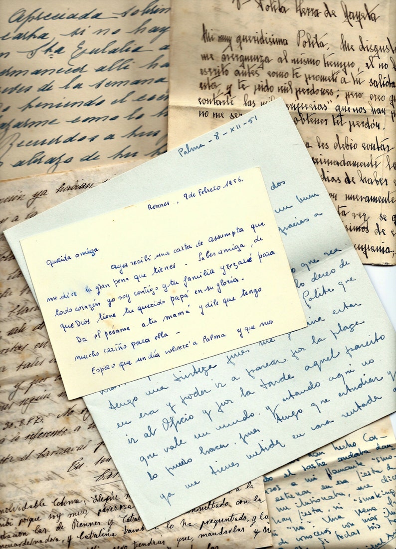 Descargas 6 Cartas antiguas escritas a mano - Etsy España