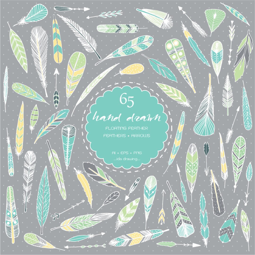 Floating Feathers Clip Art