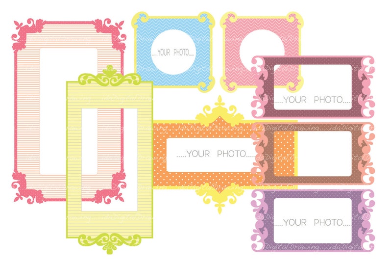 Digital Frames Clip Art for Personal Project and Small Commercial Use ...
