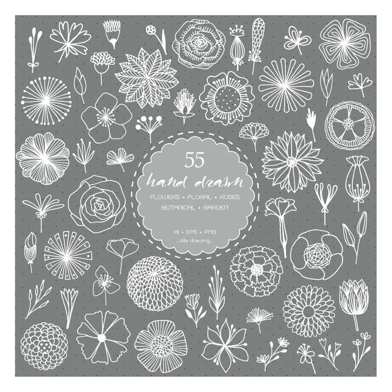 Chalkboard Flower - Etsy