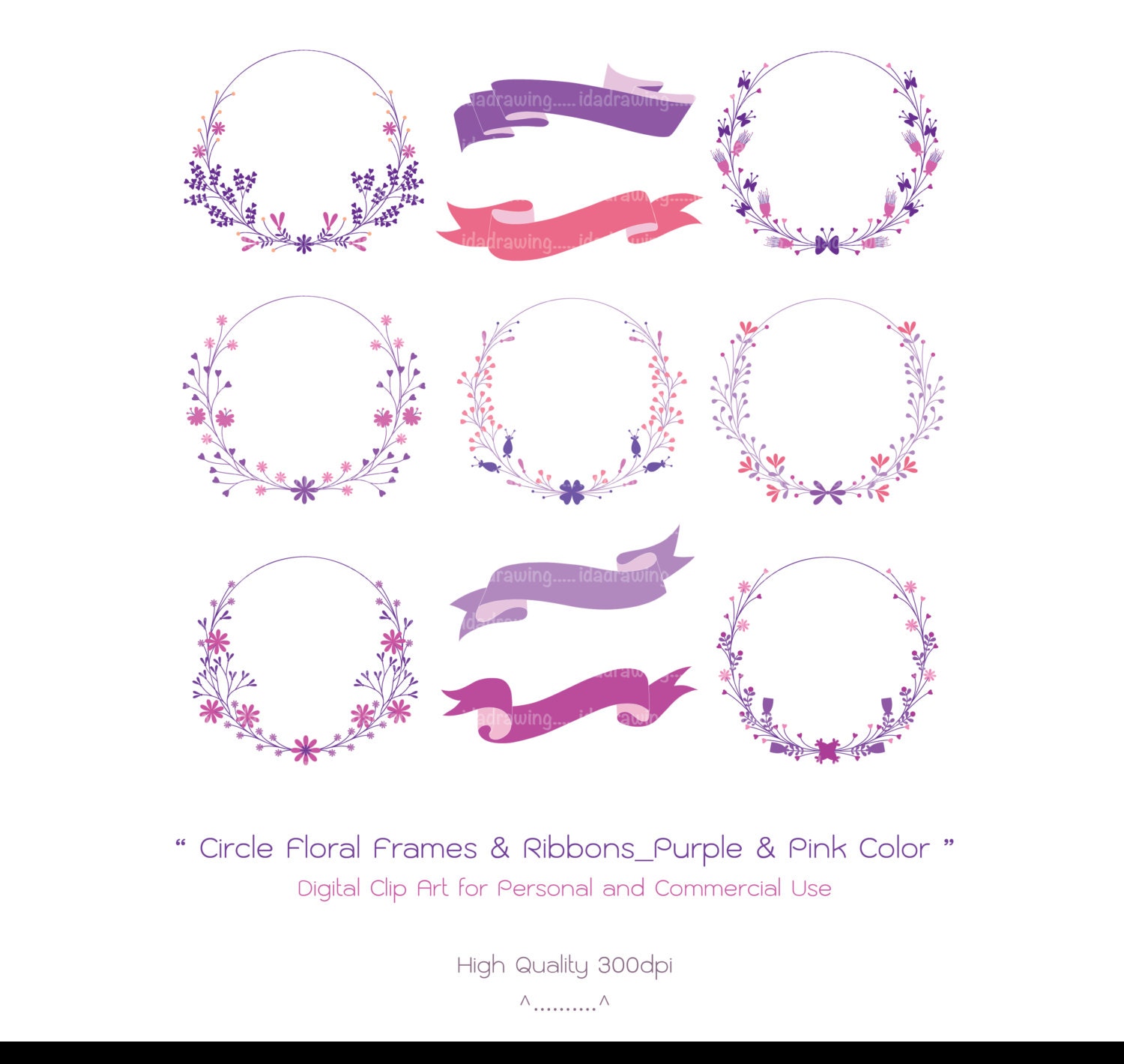 Purple Circle Frame Clip Art