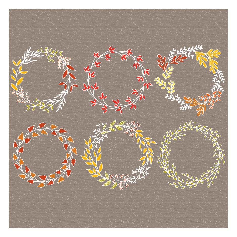 35 Hand Drawn Autumn Leaves Digital Clip Art-autumn Wreaths-acorns-leaf ...