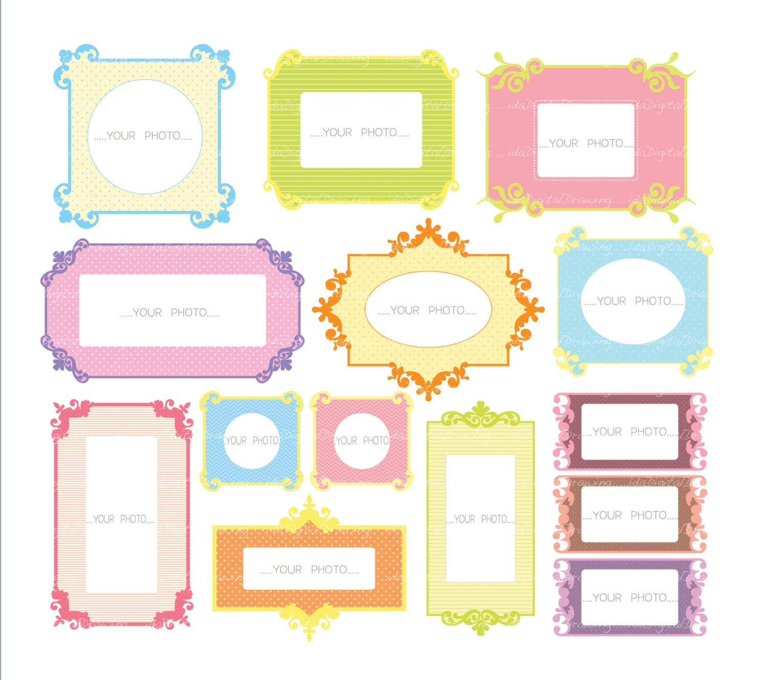 Digital Frames Clip Art - for Personal Project and Small Commercial Use ...