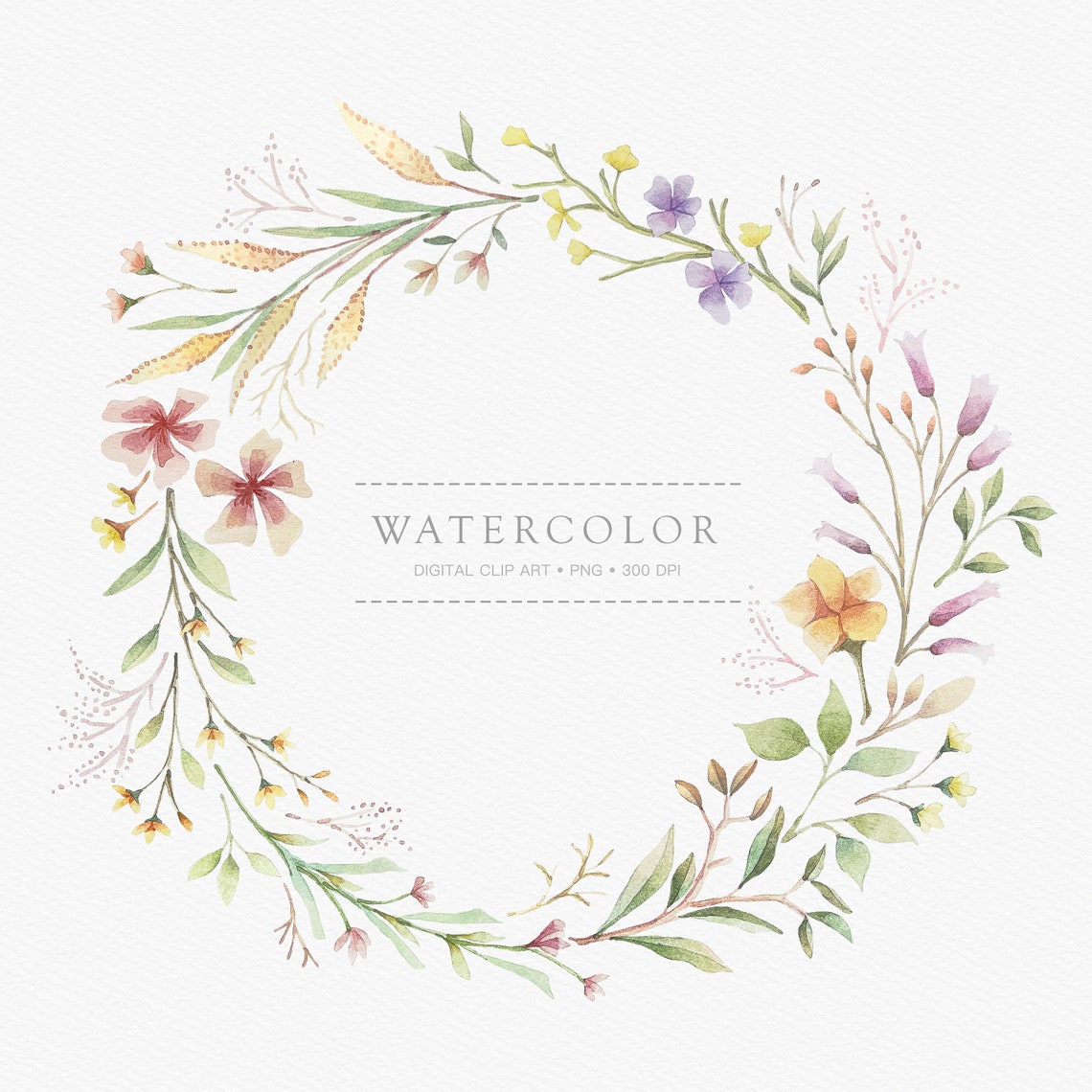 Watercolour Florals Clipart - Botanical Flowers - Wedding Wreaths ...