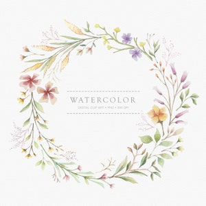 Watercolour Florals Clipart - Botanical Flowers - Wedding Wreaths ...