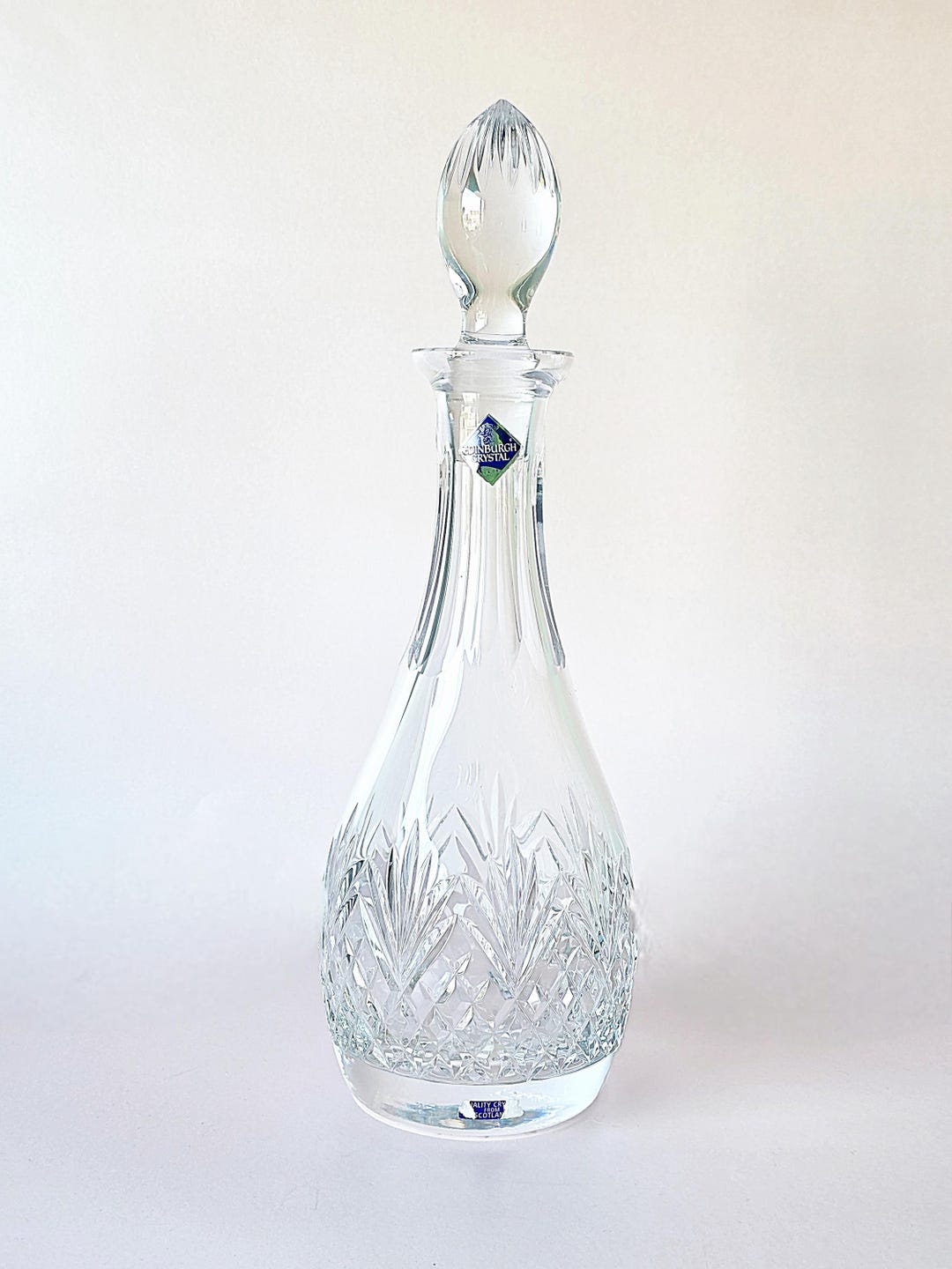 Vintage Edinburgh Crystal 'tweed' Pattern Wine Decanter With Stopper ...