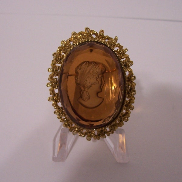 Amber Glass Cameo - Etsy