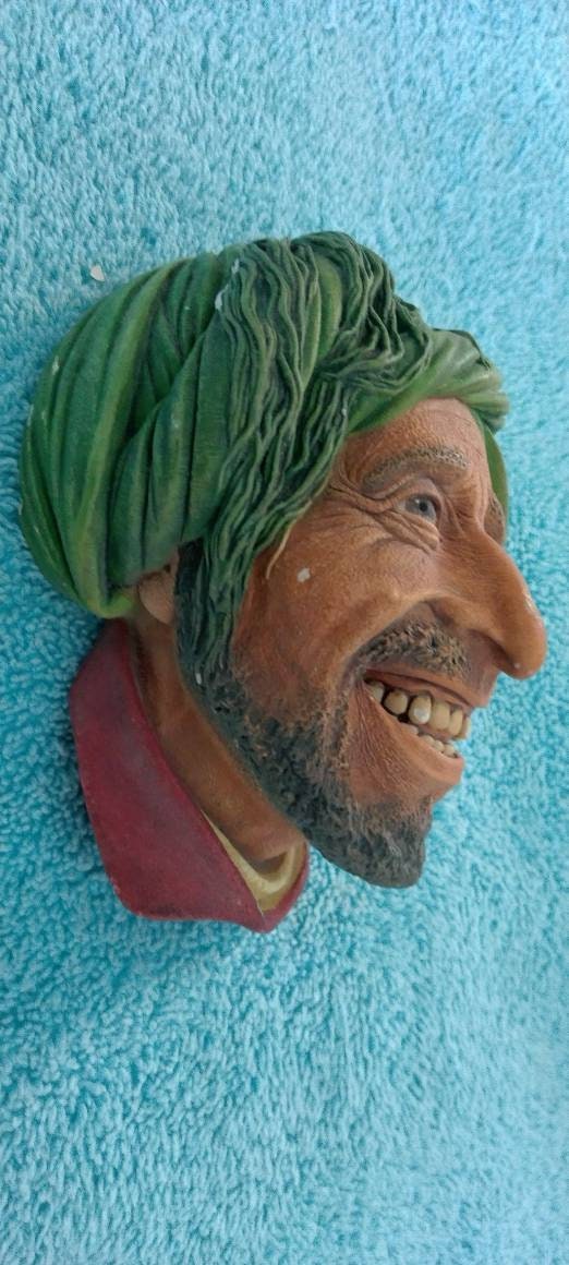 Vintage Bossons Kurd Chalkware Head Congleton England - Etsy