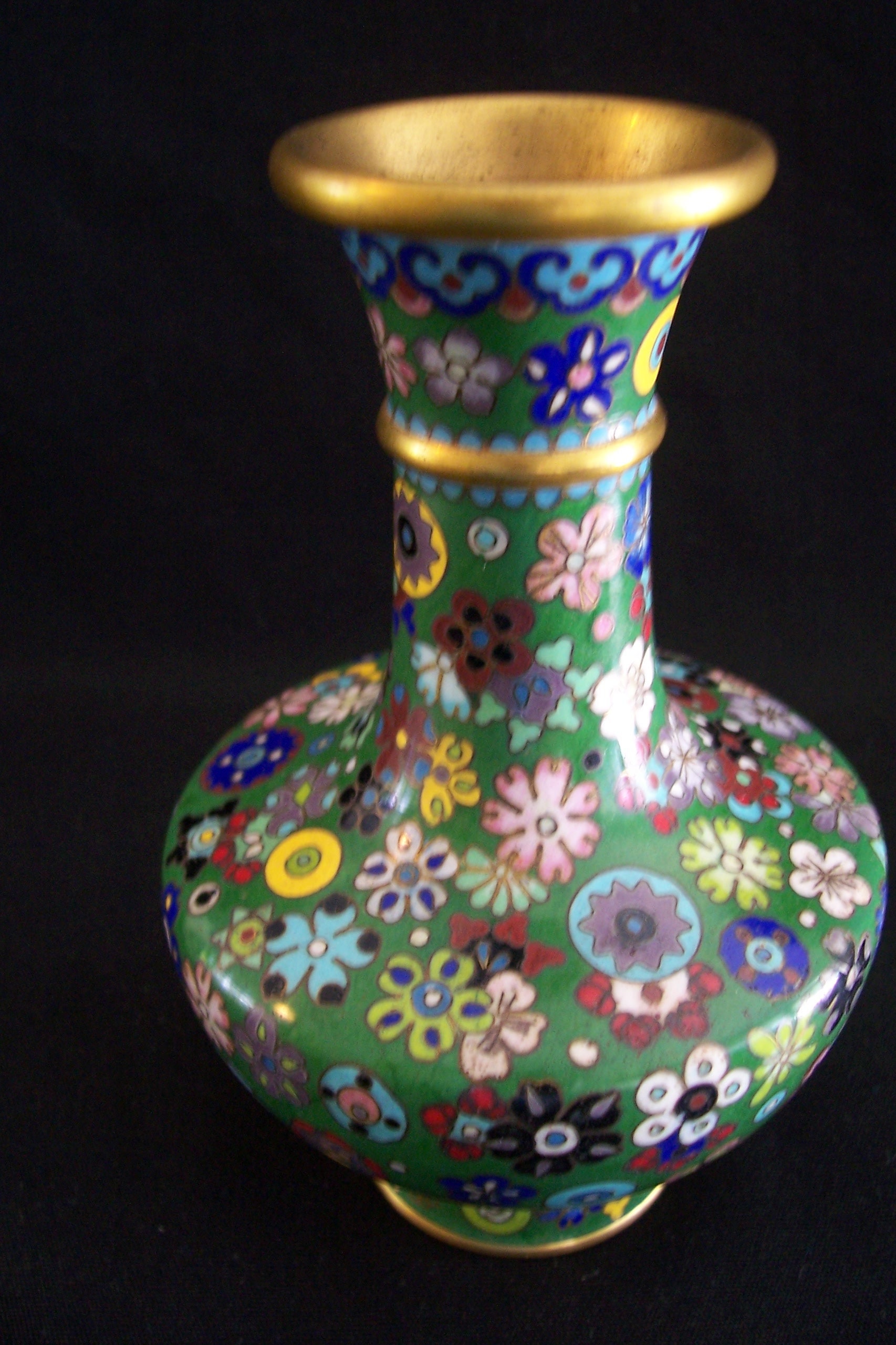 Vintage Cloisonne Vase Multi Colored Flowers Stunning - Etsy