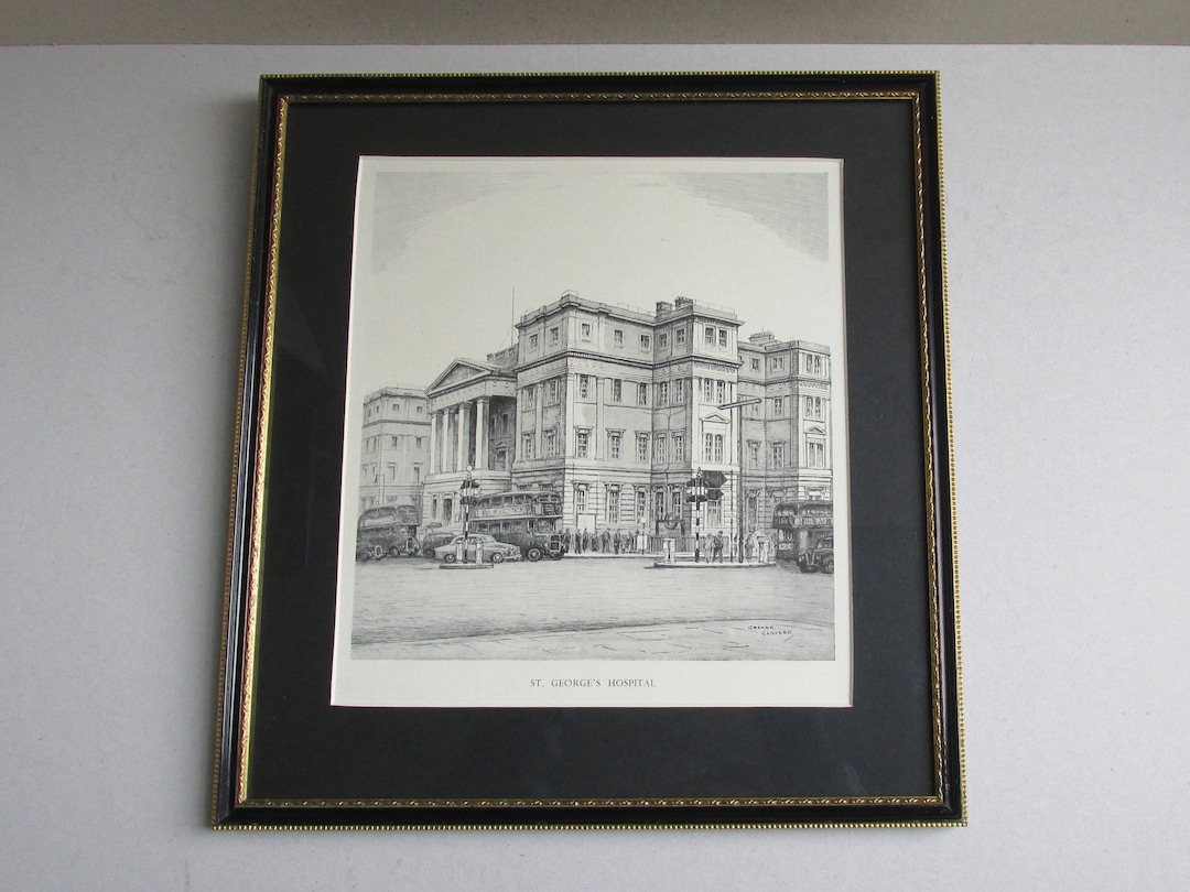 London St George's Hospital 1950s Vintage Framed B&W Art Print by ...