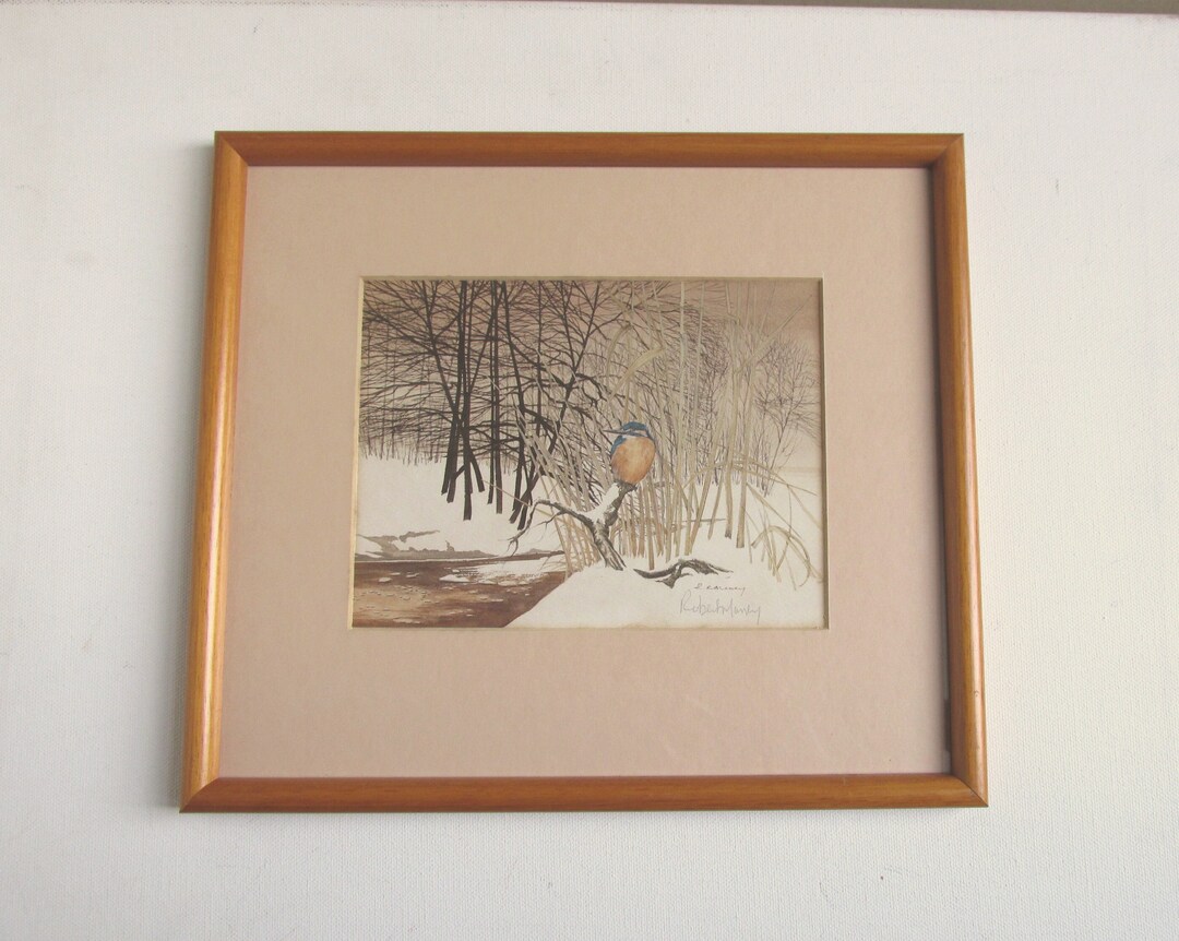 Kingfisher in Winter by Robert Manly Hand-signed Small - Etsy