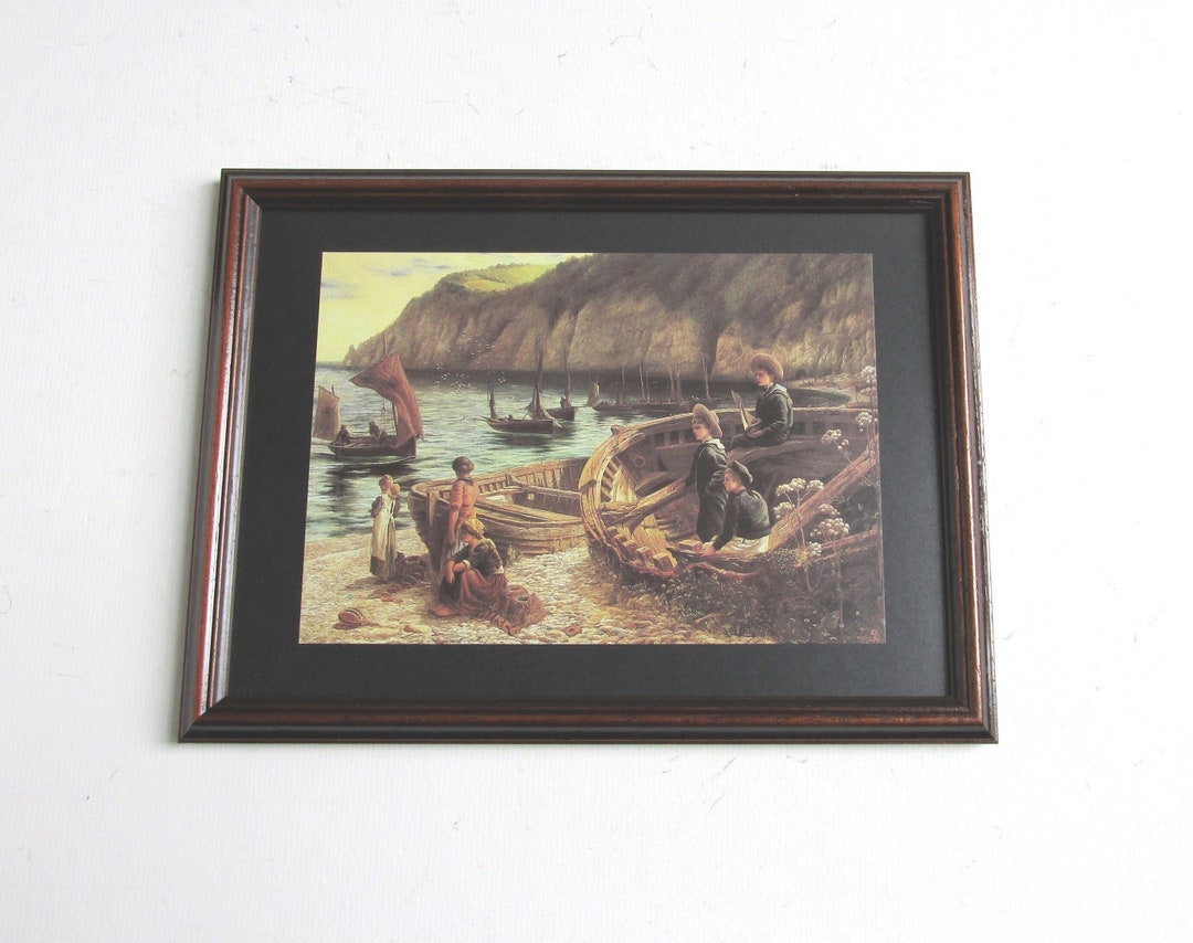 On the Beach by Robert Walker Macbeth b 1848 Small Vintage Framed Art ...