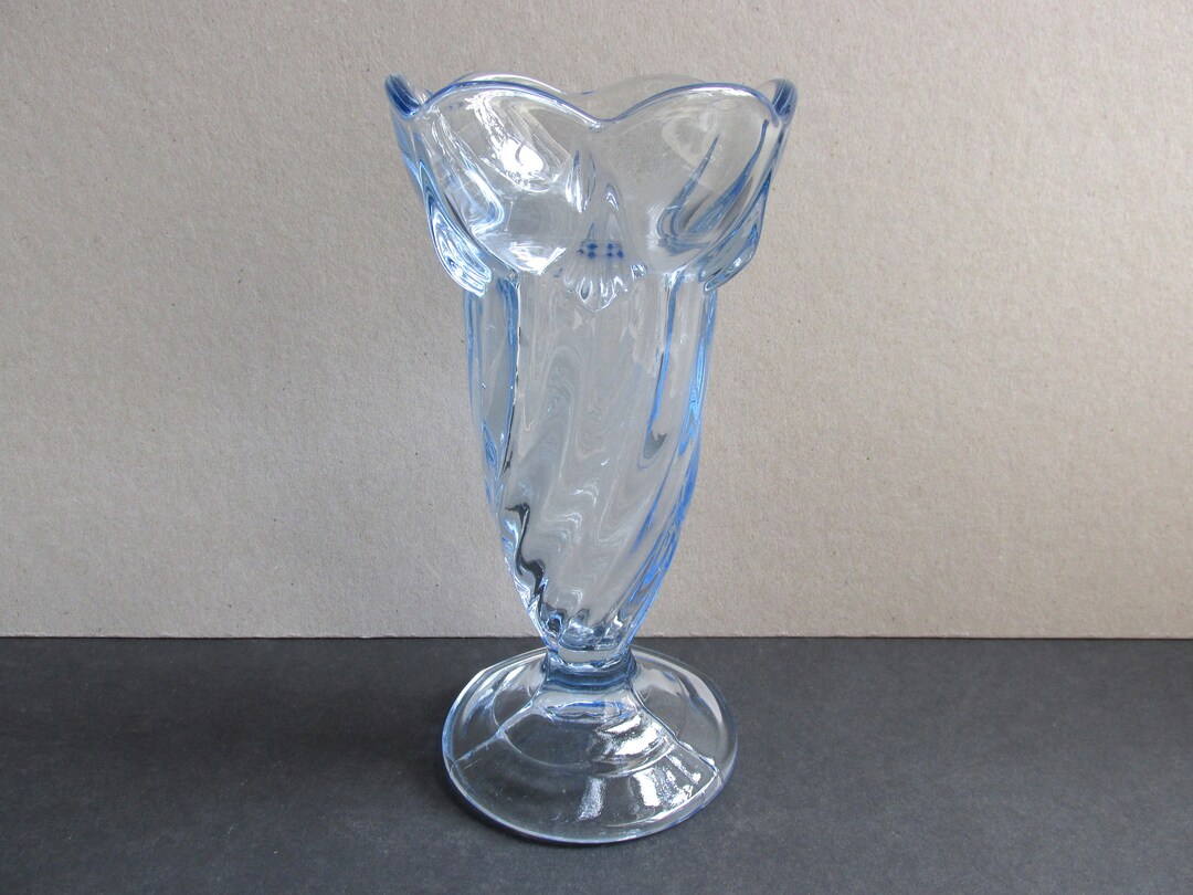 Vintage 1950s Pale Blue Glass Vase by Sowerby of England, H 8 Inches - Etsy