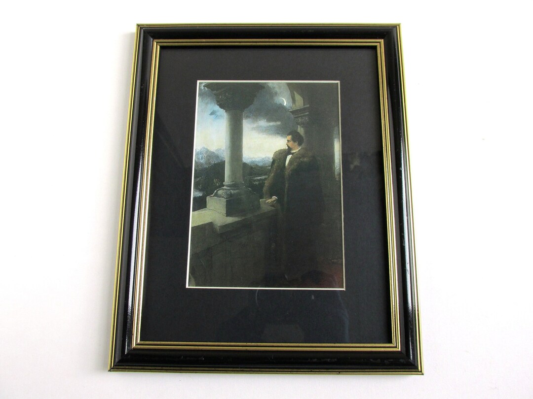 Ludwig II at Neuschwanstein Castle Balcony at Night by Ferdinand Leeke ...